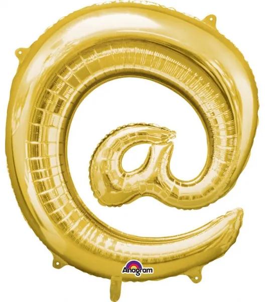 Symbol @ zlaté foliové balónky 33cm x 35cm