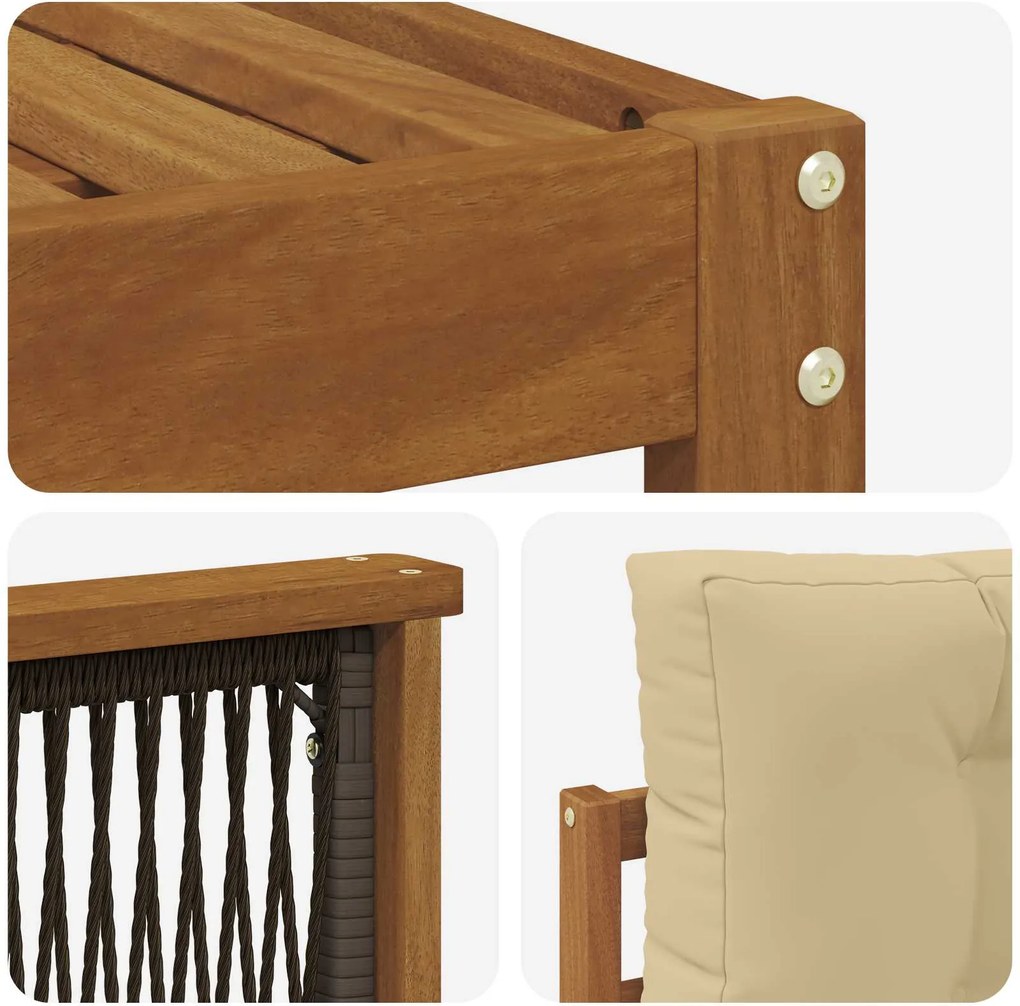 Venkovní pohovková souprava 6 ks Přirozená a Béžová 3383026
