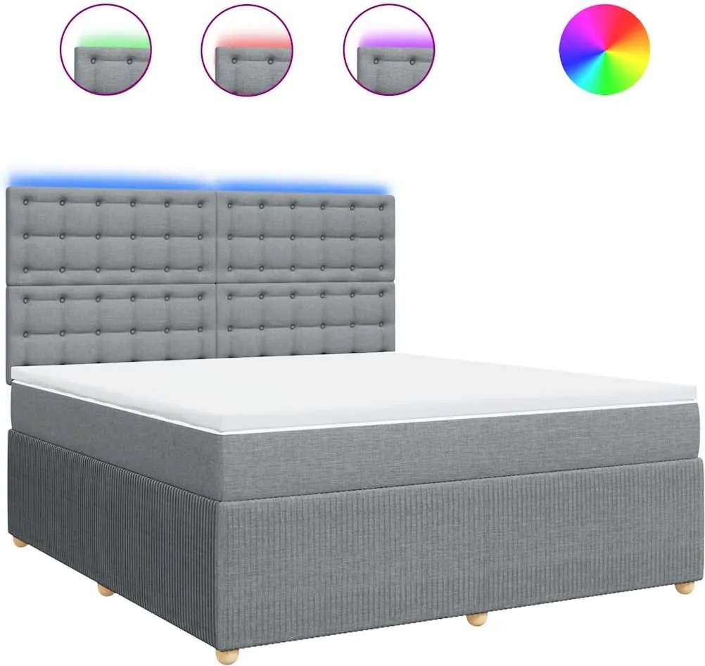 Box spring postel s matrací světle šedá 180 x 200 cm textil 3294449