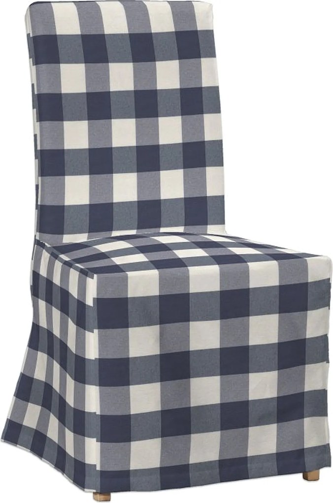 Potah na židli IKEA  Henriksdal, dlouhý barva tmavě modrá látka vzorované