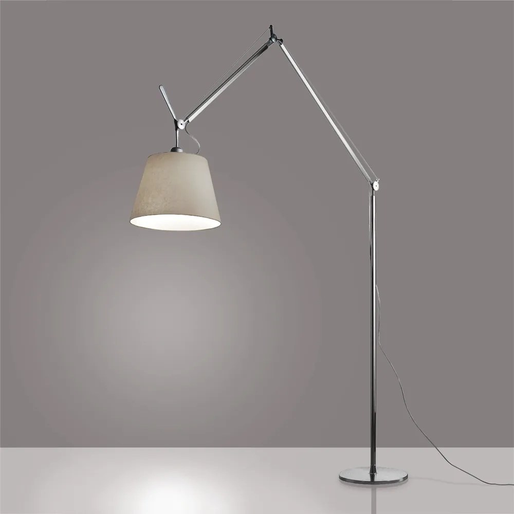 Artemide 0778010A + 0779010A + 0780030A Tolomeo Mega Terra 42, designová stojací lampa se stmívačem pro 1x150W E27, pergamenové stínítko, max 334cm