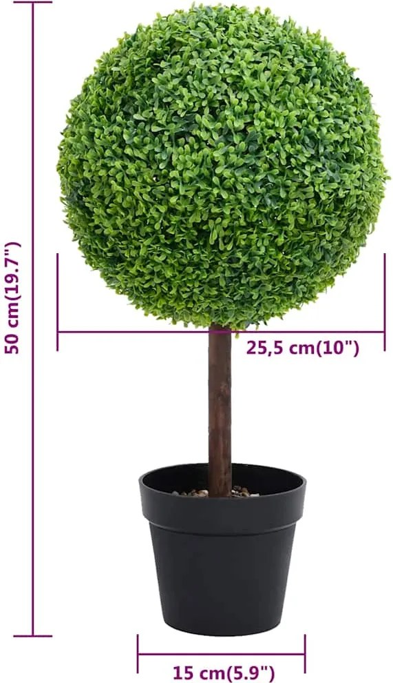 Umělý zimostráz ve tvaru koule s květináčem zelený 50 cm 336509