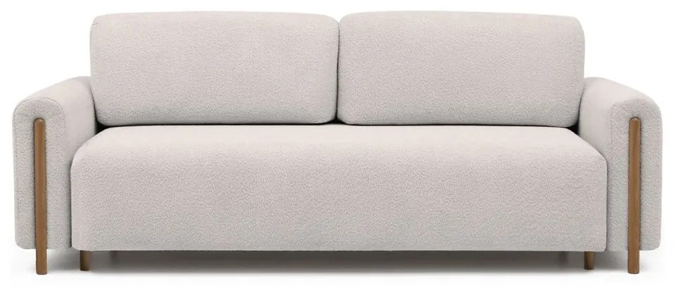 Béžová rozkládací/s úložným prostorem pohovka z textilie bouclé 244 cm Arcadova - II. jakost – ELTAP