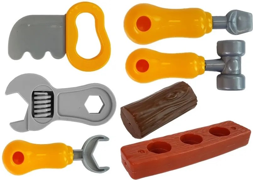 LEAN Toys Sada nářadí v batohu „Dílna“ – oranžovo-šedá