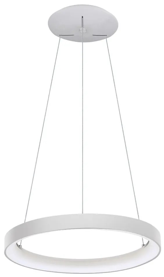 LED2 3271851D Bella Slim 48 P-Z, bílé kruhové závěsné svítidlo, 38W LED 3000K/4000K stmívatelné DALI, prům. 48cm