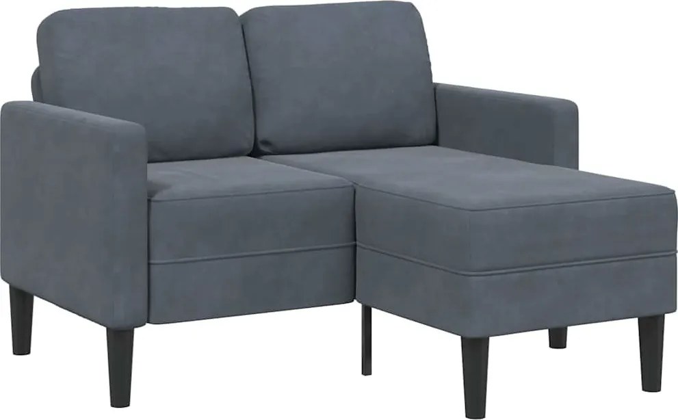 vidaXL Dvoumístná pohovka s lehátkem ve tvaru L 125 cm samet [4107072] Barva: vínová červená