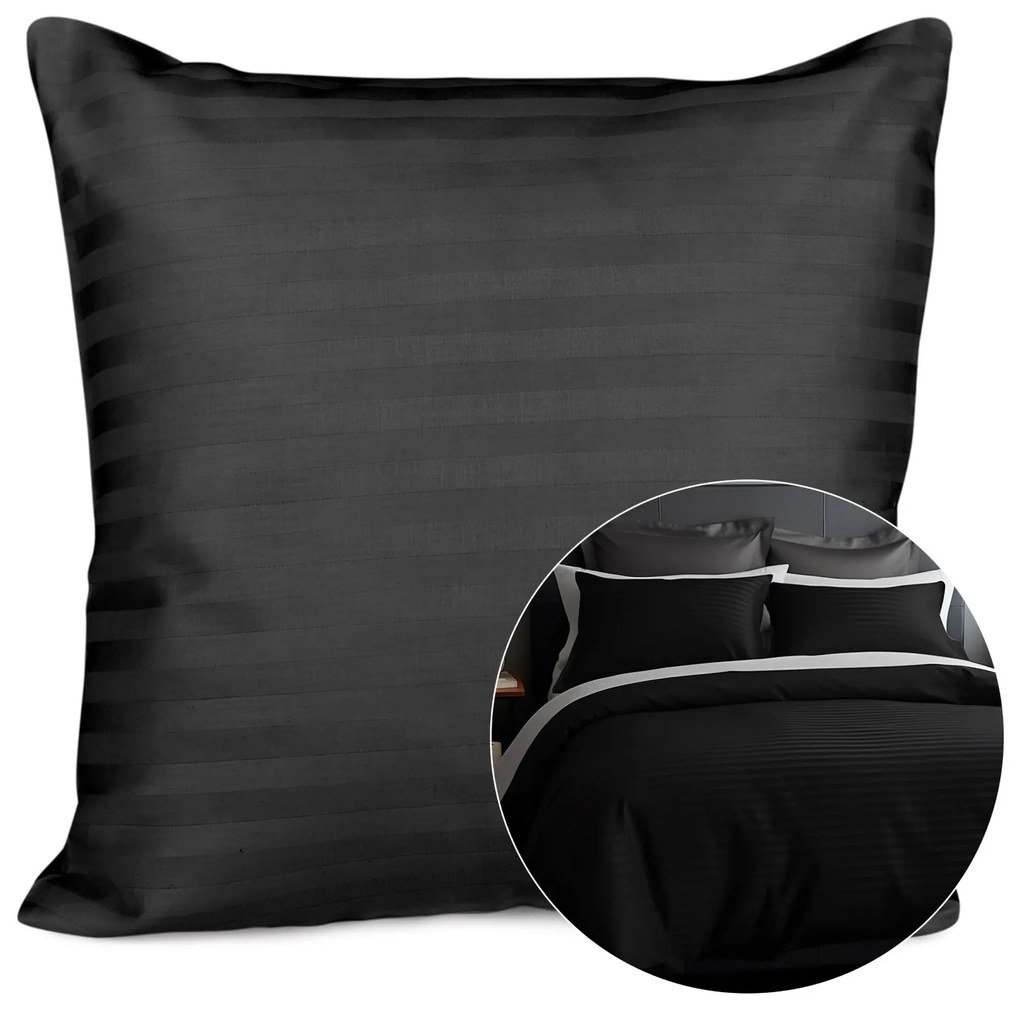 SATÉNOVÝ POVLAK NA POLŠTÁŘ CIZGILI BLACK 40X40 CM EXCLUSIVE ČERNÁ