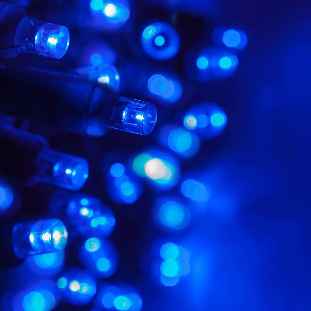Vnitřní LED vánoční řetěz - modrá, 30m, 300 LED