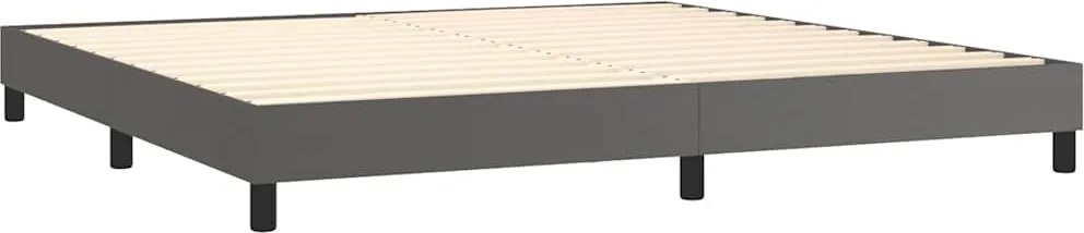 Box spring postel s matrací šedá 200x200 cm umělá kůže 3130743