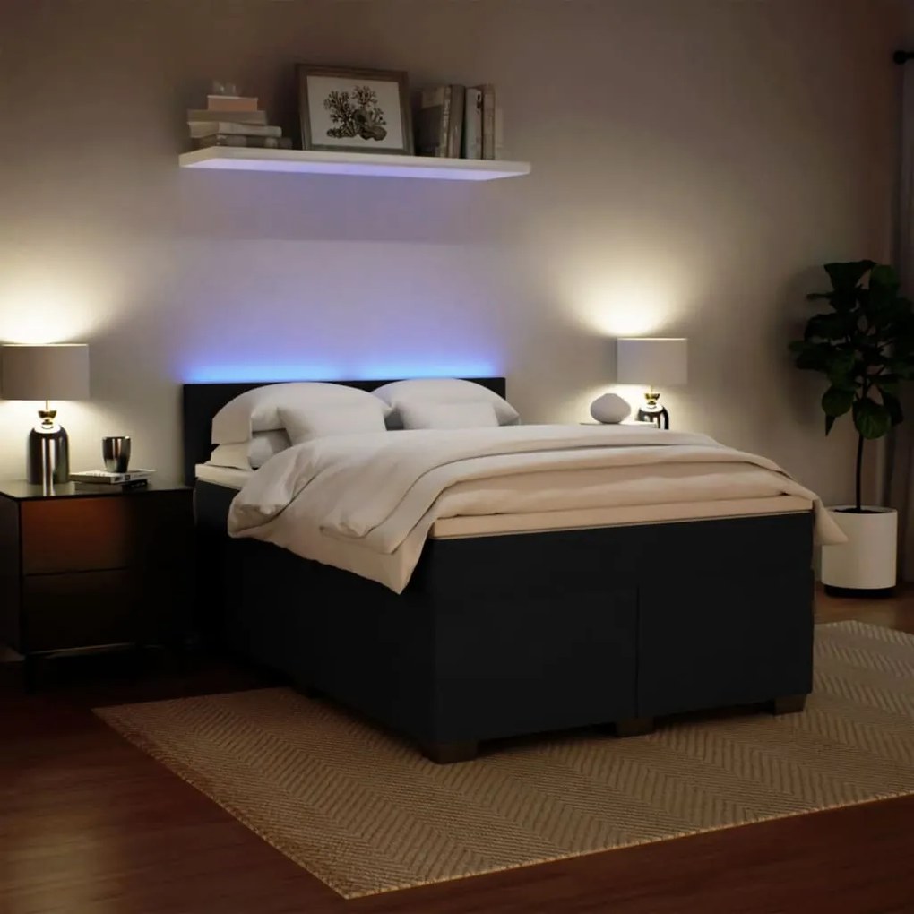 Box spring postel s matrací černá 160x200 cm samet 3288650