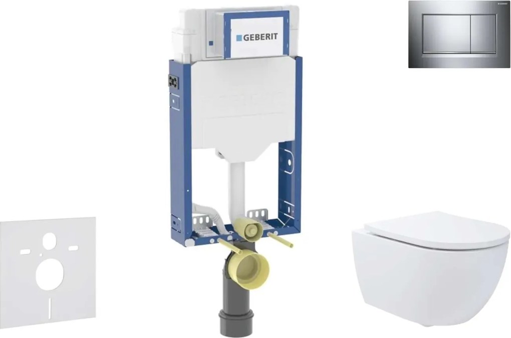 SANITINO - Set předstěnové instalace, klozetu Oudee a sedátka softclose, tlačítko Sigma20, chrom SANI11CA1190