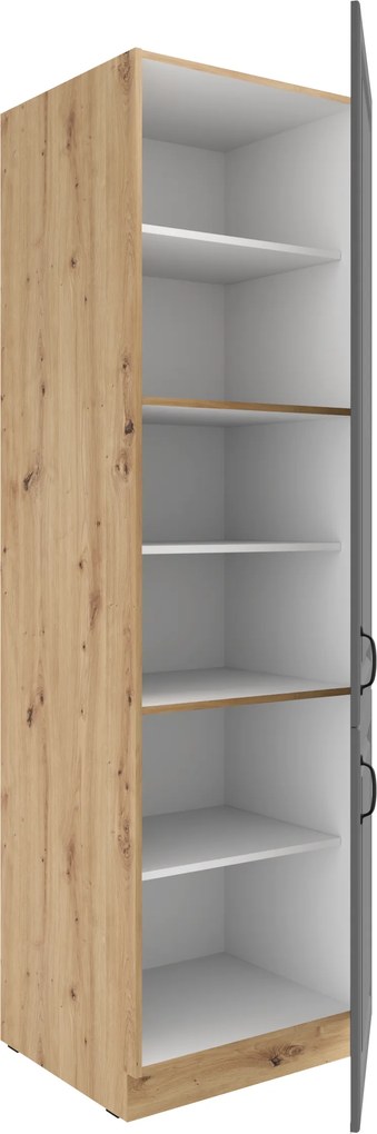 STILO ad | vysoká skříňka 60 DK-210 2F potravinová s policemi | 60 cm | UNI dvířka | artisan/šedá