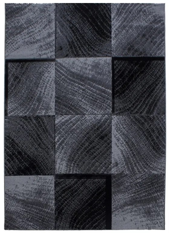 Ayyildiz, Kusový koberec Plus 8003 black, 200x290, šedá, chodba / předsíň