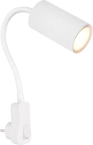 Globo 57911DPW - Nástěnné bodové svítidlo do zásuvky ROBBY 1xGU10/35W/230V bílá