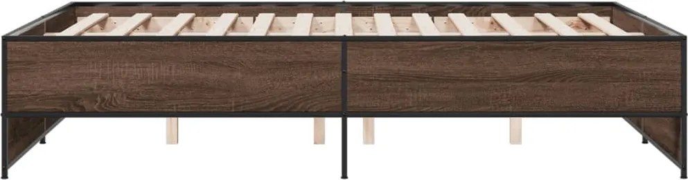 Rám postele hnědý dub 120 x 190 cm kompozitní dřevo a kov 3279911