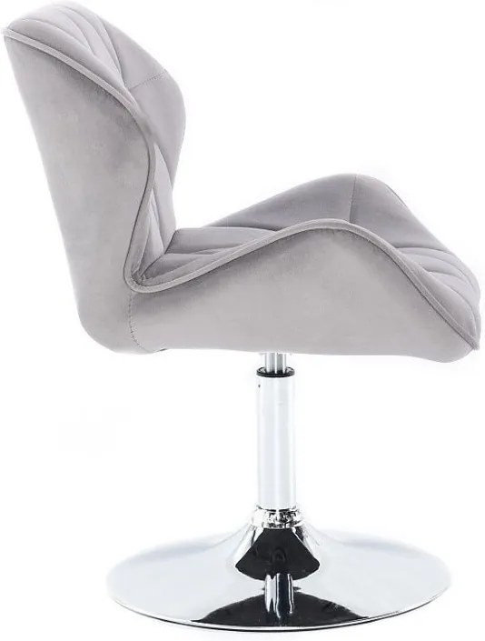 LuxuryForm DESIGN Otočná židle MILANO VELUR na stříbrném talíři - světle šedá