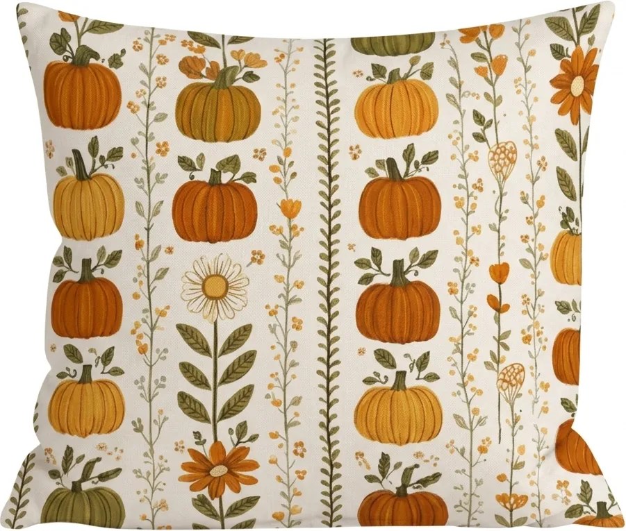Flanelový povlak na polštář PUMPKIN LINES 45x45 cm, barevný