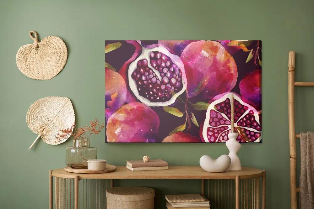 Obraz Ovoce Z Granátového Jablka Nedostatek Nedostatek Přírodní plátno 40x30