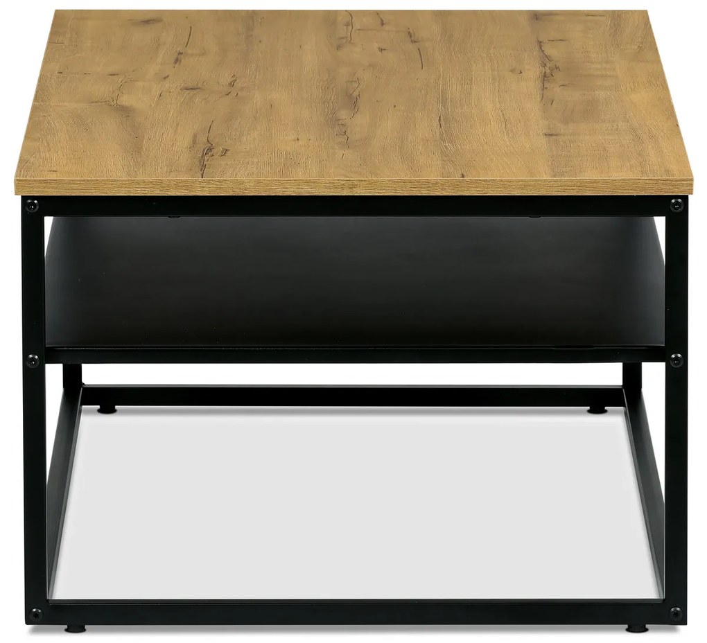 Stůl konferenční, MDF deska s dekorem divoký dub, černý kov. - CT-644 OAK