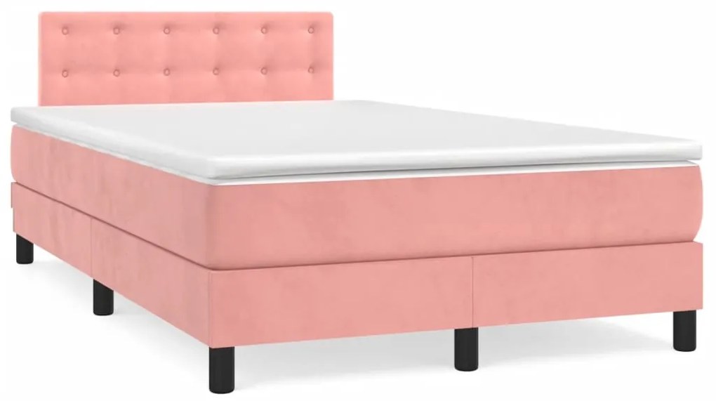 Box spring postel s matrací růžová 120x190 cm samet 3269866