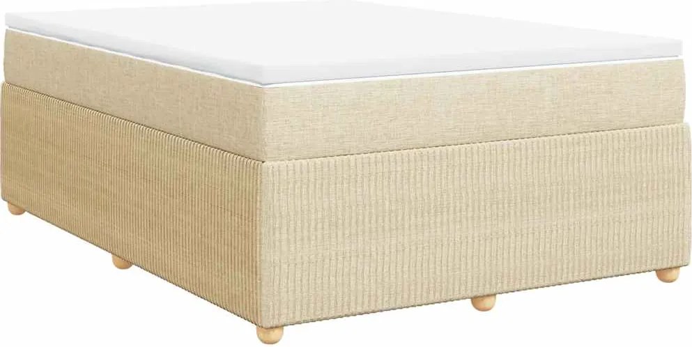 Box spring postel s matrací krémová 140x200 cm textil 3285579