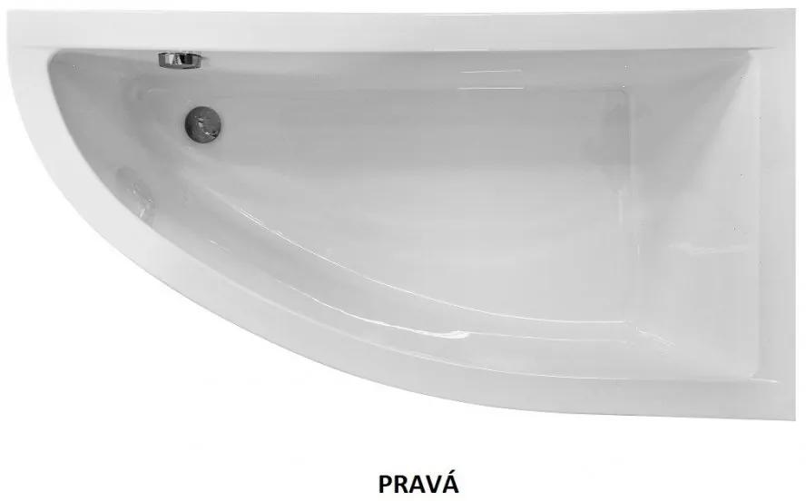 BESCO Asymetrická vana FONDI Nožičky k vaně - Bez nožiček, Rozměr vany - 150 × 70 cm, Způsob provedení - Levé OLVFON15L