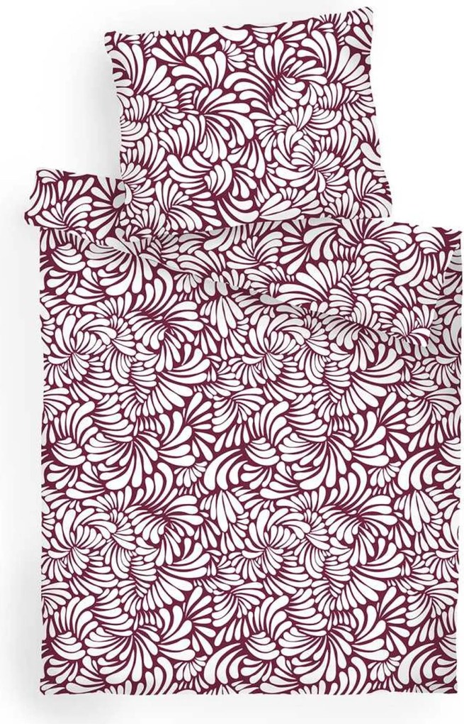 Bavlněné povlečení Iluze bordó 140x200, 70x90 cm