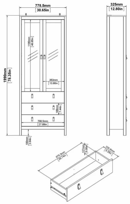 FALCO Vitrína Cadiz 66 bílá