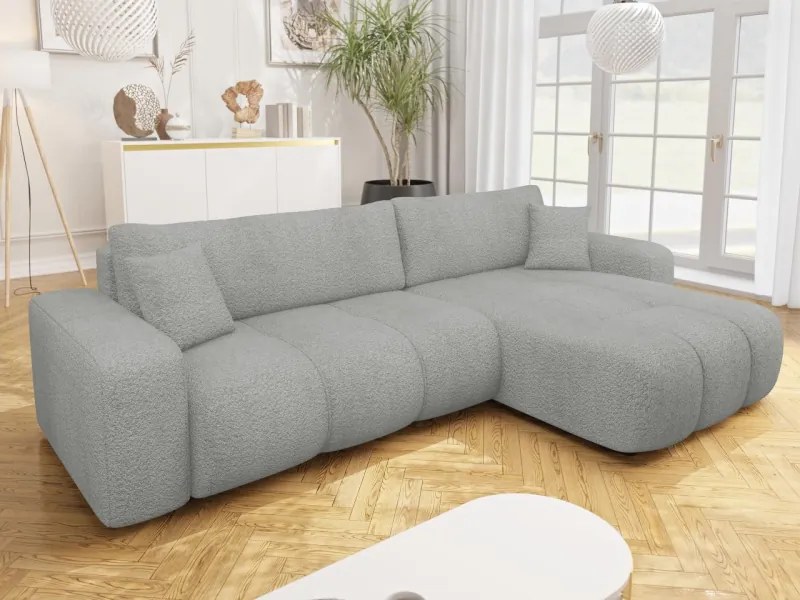 Rohová rozkládací sedačka Larow Maxi Boucle, Potah: Coral 50