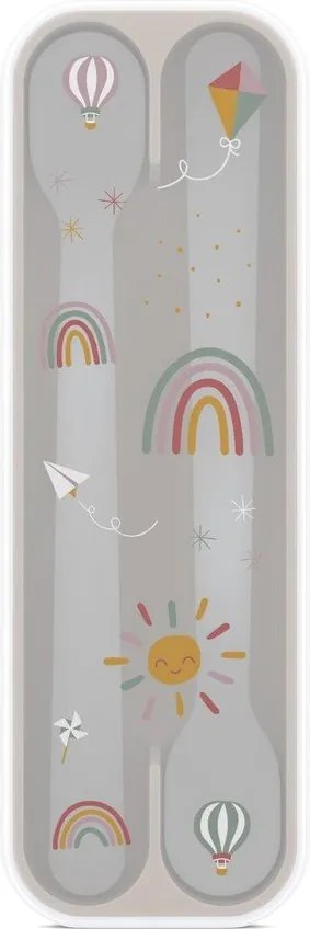 Béžové plastové dětské lžičky v sadě 2 ks Sunshine &amp; Rainbow – Mepal