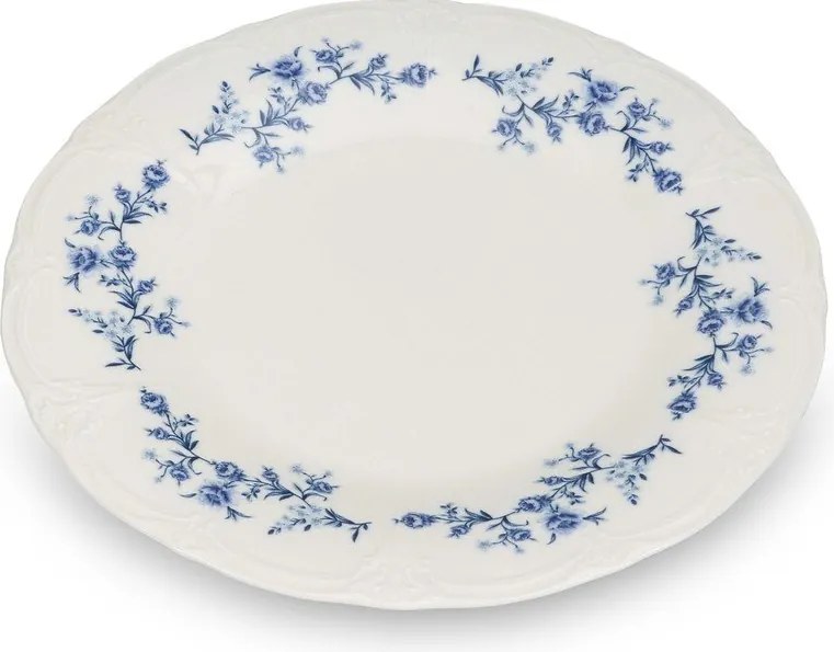 Bílý/modrý porcelánový talíř ø 27,5 cm Retro – BonBistro