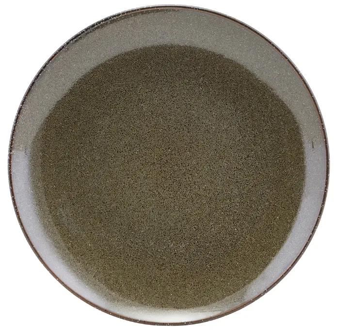 OnaDnes -20% House Doctor Hnědozelený kameninový talíř Lake 22 cm