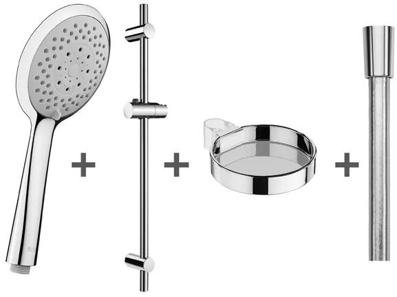 Cubito-N sprchový set - ruční sprcha kulatá 4 funkce,tyč, mýdelník, hadice 170 cm, JIKA
