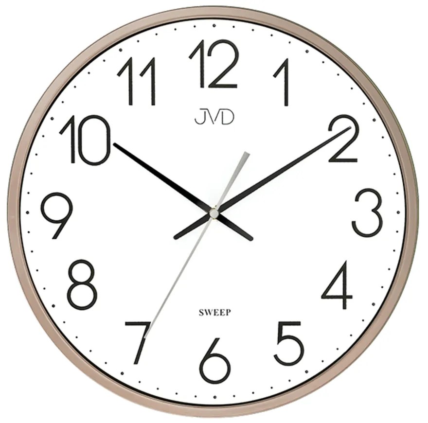 JVD Hnědé tiché netikající hodiny JVD HX8016.2