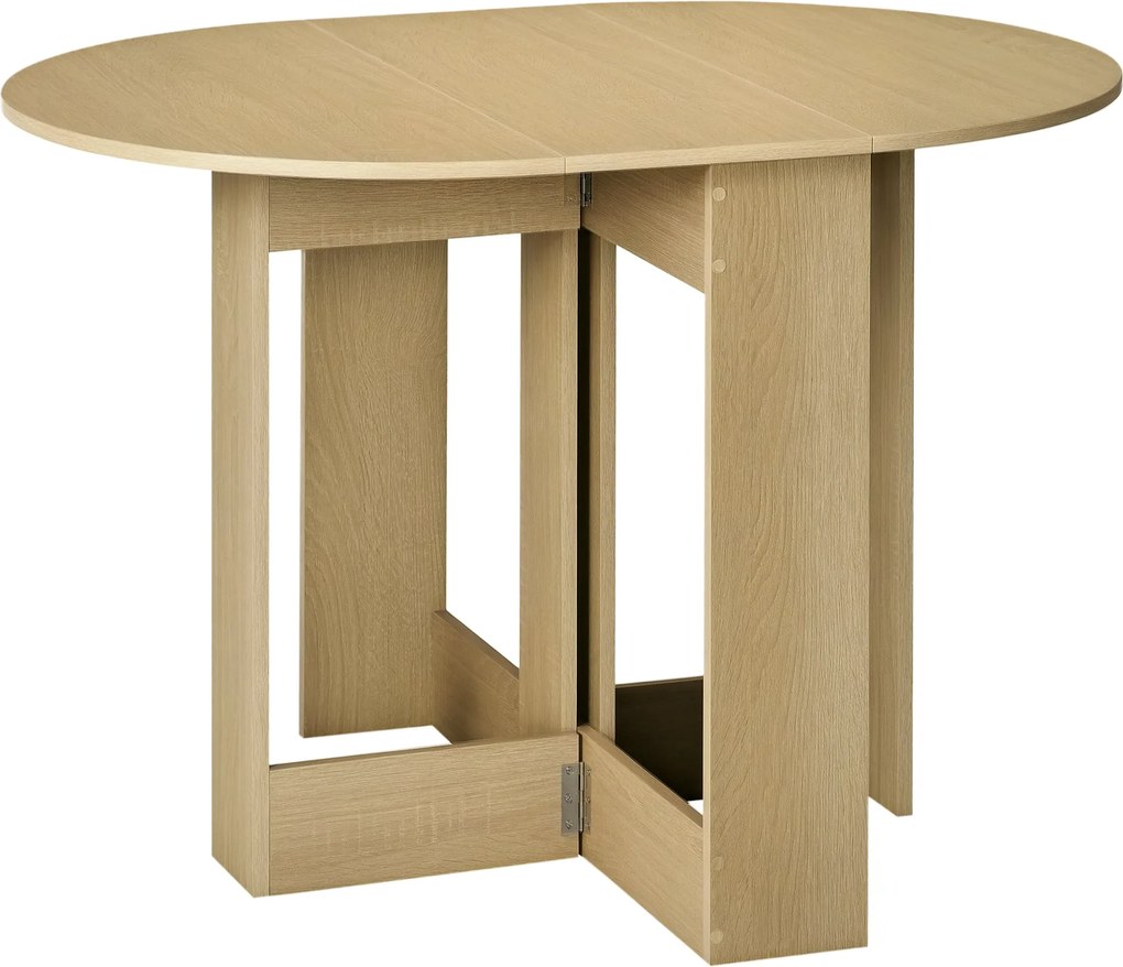 HOMCOM Skládací Jídelní Stůl Kuchyňský Stůl se 2 Sklopnými Křídly Skládací Stůl pro 2-4 Osoby 104x76x73,7 cm Dub | Aosom