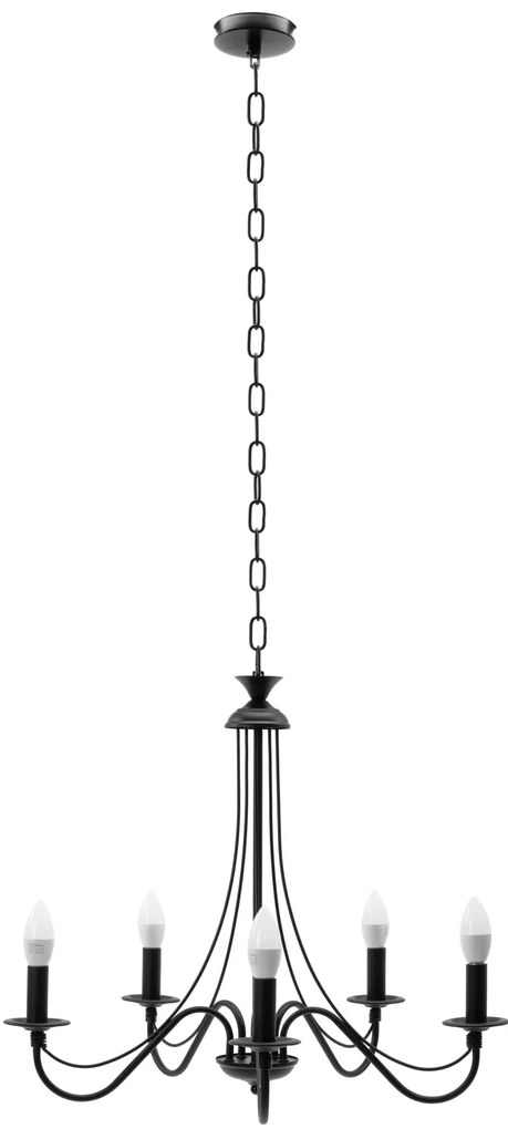 Toolight - Závěsné svítidlo 5xE14 60W APP210-3CPR, černá, OSW-08146