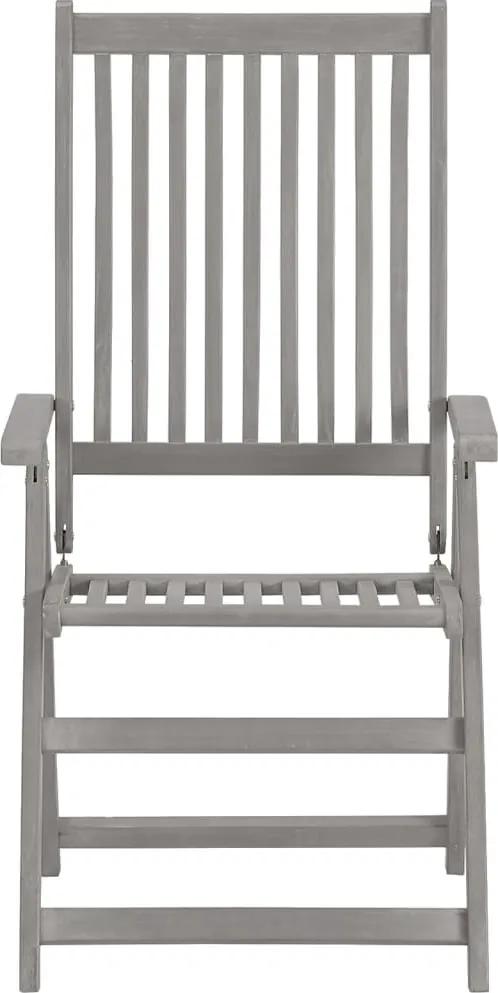 vidaXL Zahradní polohovací židle 6 ks šedé masivní akáciové dřevo [3065518]