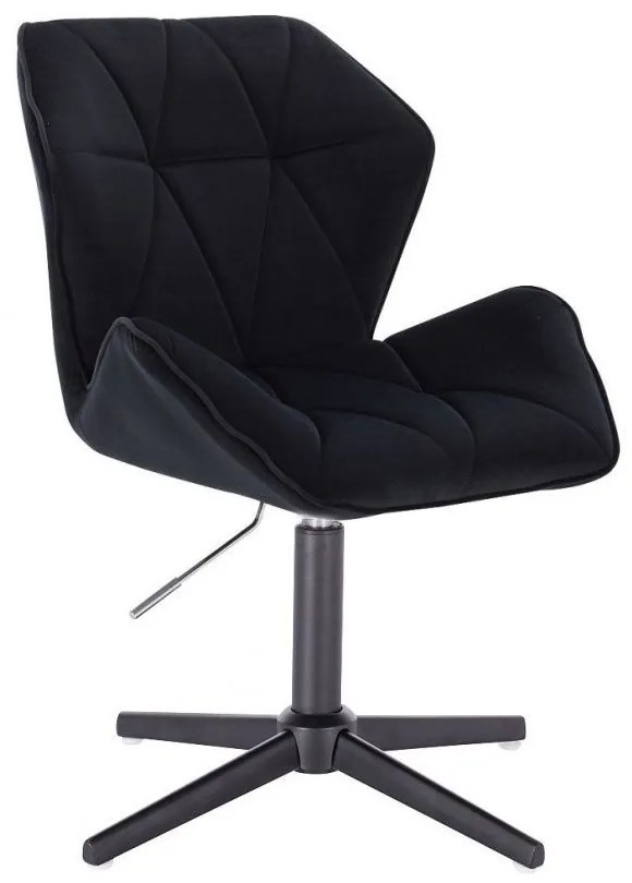 LuxuryForm DESIGN Otočná židle MILANO MAX VELUR na černém kříži - černá