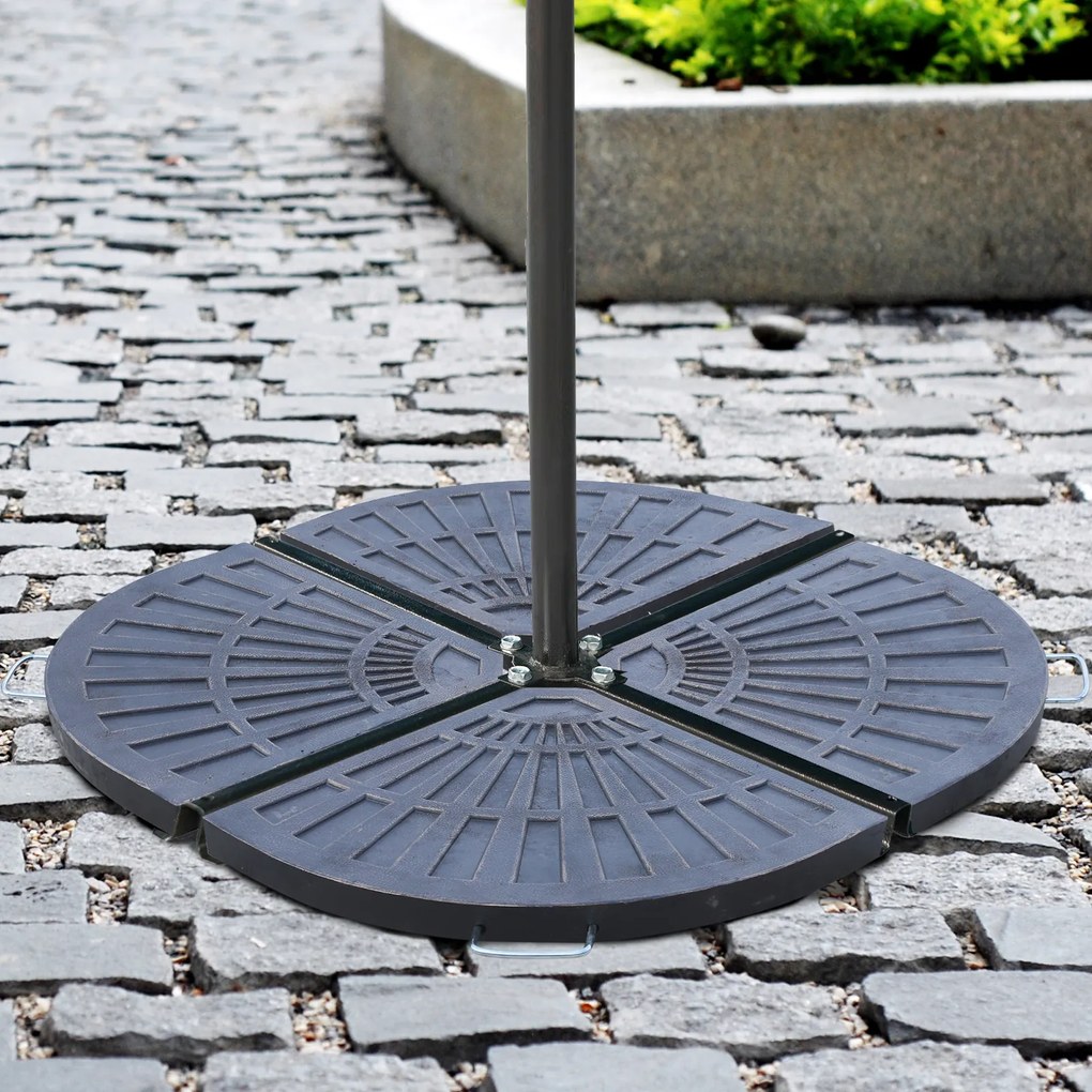 Outsunny 2dílná sada závaží na podstavec slunečníku, podstavec na slunečník, s rukojetí, syntetická pryskyřice + kov, bronz | Aosom