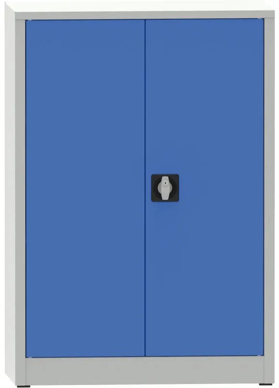 Dílenská policová skříň na nářadí KOVONA JUMBO, 2 police, svařovaná, 800 x 600 x 1150 mm, šedá / modrá