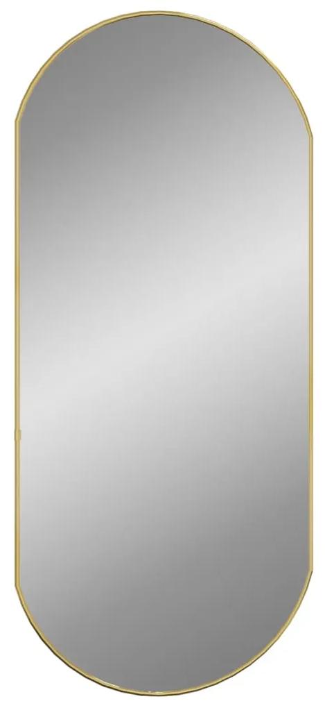 Nástěnné zrcadlo zlaté 90x40 cm oválné