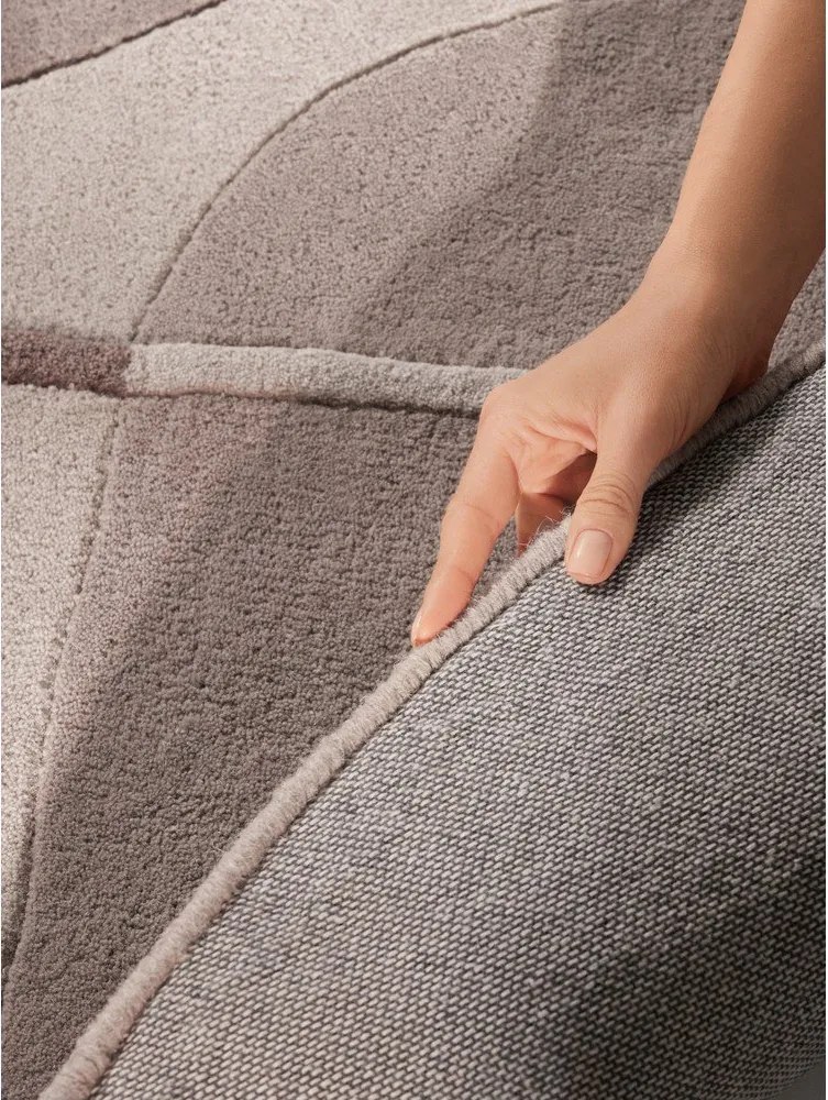 Hnědý/béžový vlněný kulatý koberec ø 200 cm Virelle – Villeroy&Boch