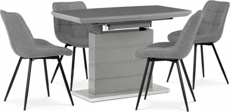 Židle jídelní stříbrná látka nohy černý kov CT-395 SIL2