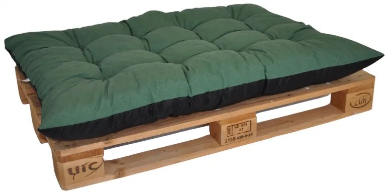 Axin Trading Paletový sedák / zahradní matrace 120x80 cm Polstr: Tmavě zelený melír