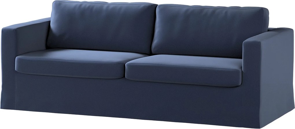 Potah na pohovku IKEA Karlstad 3-místná, nerozkládací, dlouhý barva tmavě modrá látka sametová