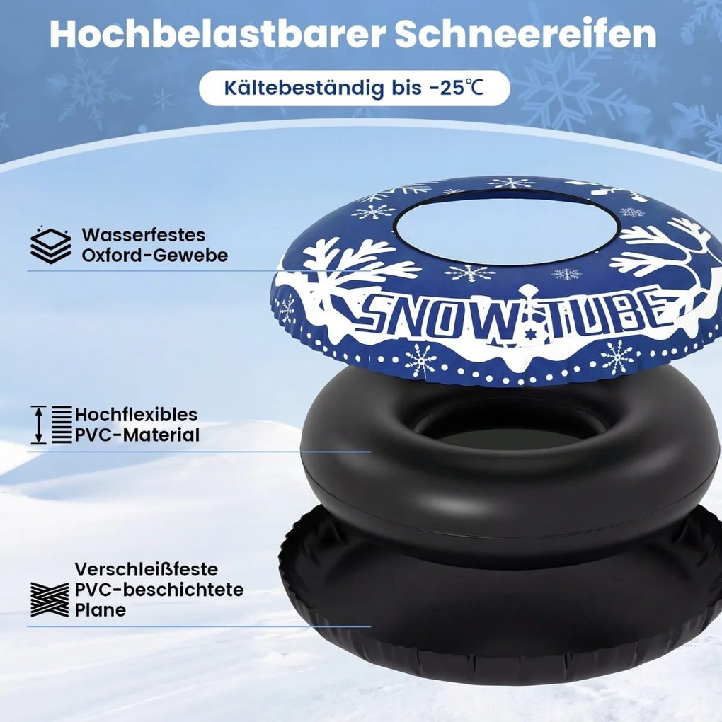 Costway Nafukovací zimní pneumatika s tažnou šňůrou a rukojetí Snowtube