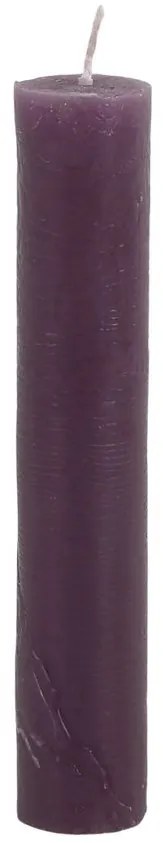 Fialová úzká krátká svíčka Short dinner plum - Ø 2 *11cm / 4h