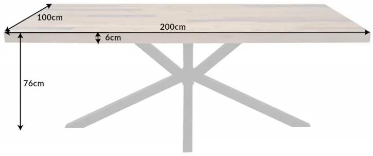 Noble Home Přírodní dřevěný jídelní stůl Galaxie 200 cm