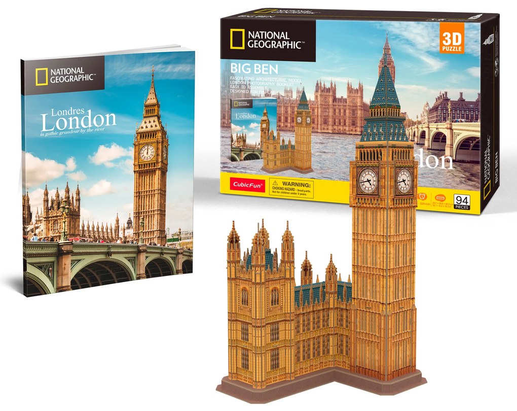 CubicFun - Puzzle 3D National Geographic - Big Ben 94 dílků