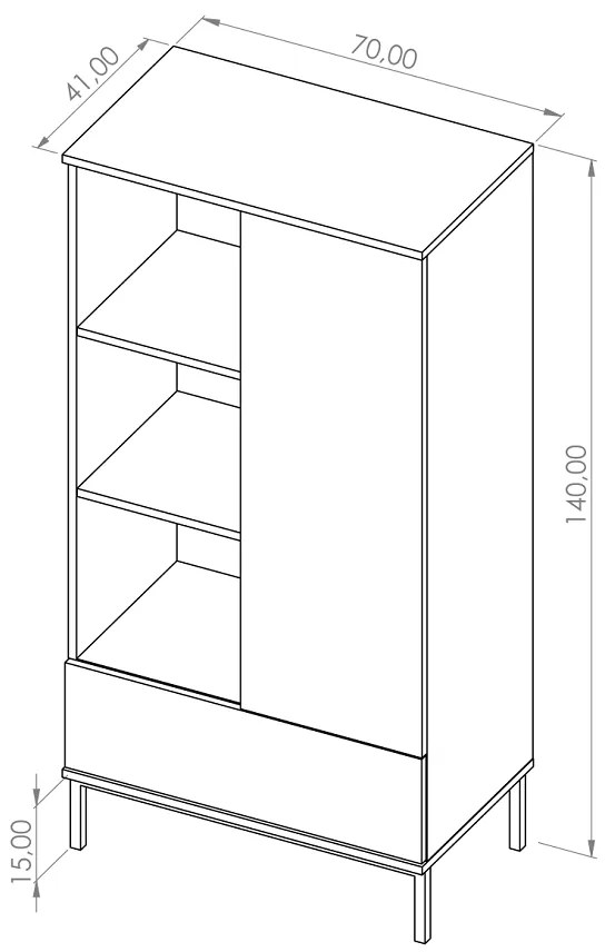 Regál Querty R70 Barevné provedení: Rockford Hickory